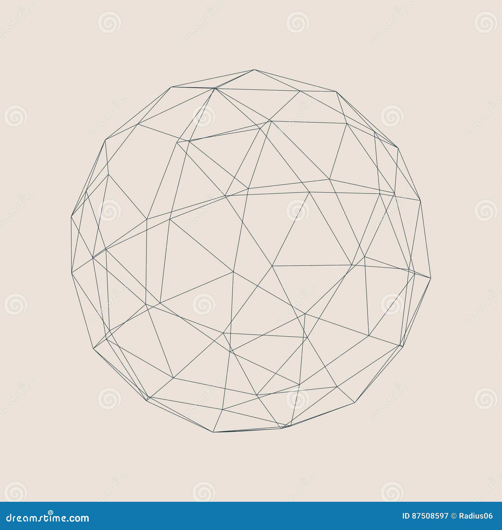 Sfera di Wireframe 3D illustrazione vettoriale. Illustrazione di ...