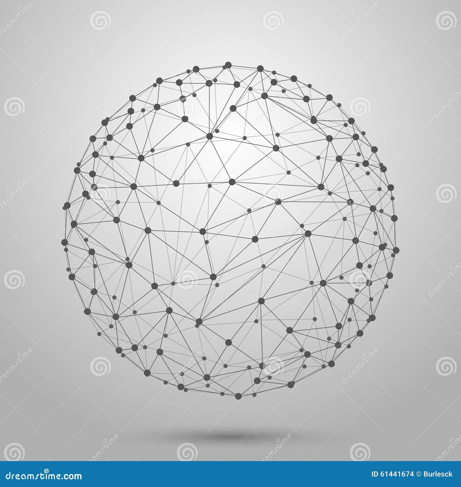 Sfera Poligonale Di Vettore Della Maglia Di Wireframe 3D Illustrazione ...