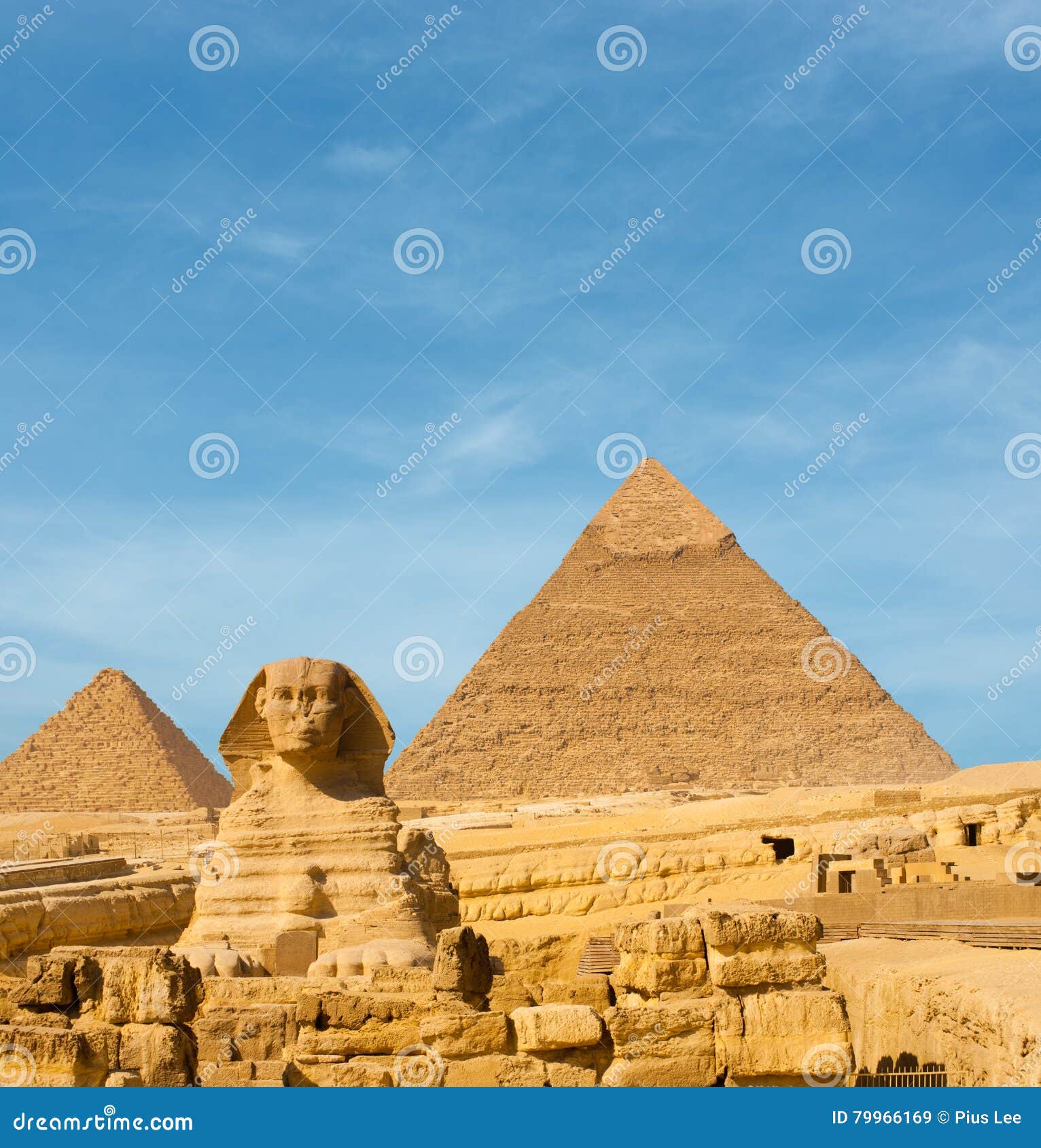 Sfinge Front Facing Giza Egypt Pyramids Khafre Immagine Stock ...