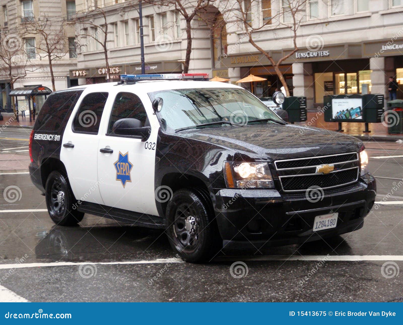 SFPD Cop SUV Rolls Down Market Street Editorial Image - Image of ford ...