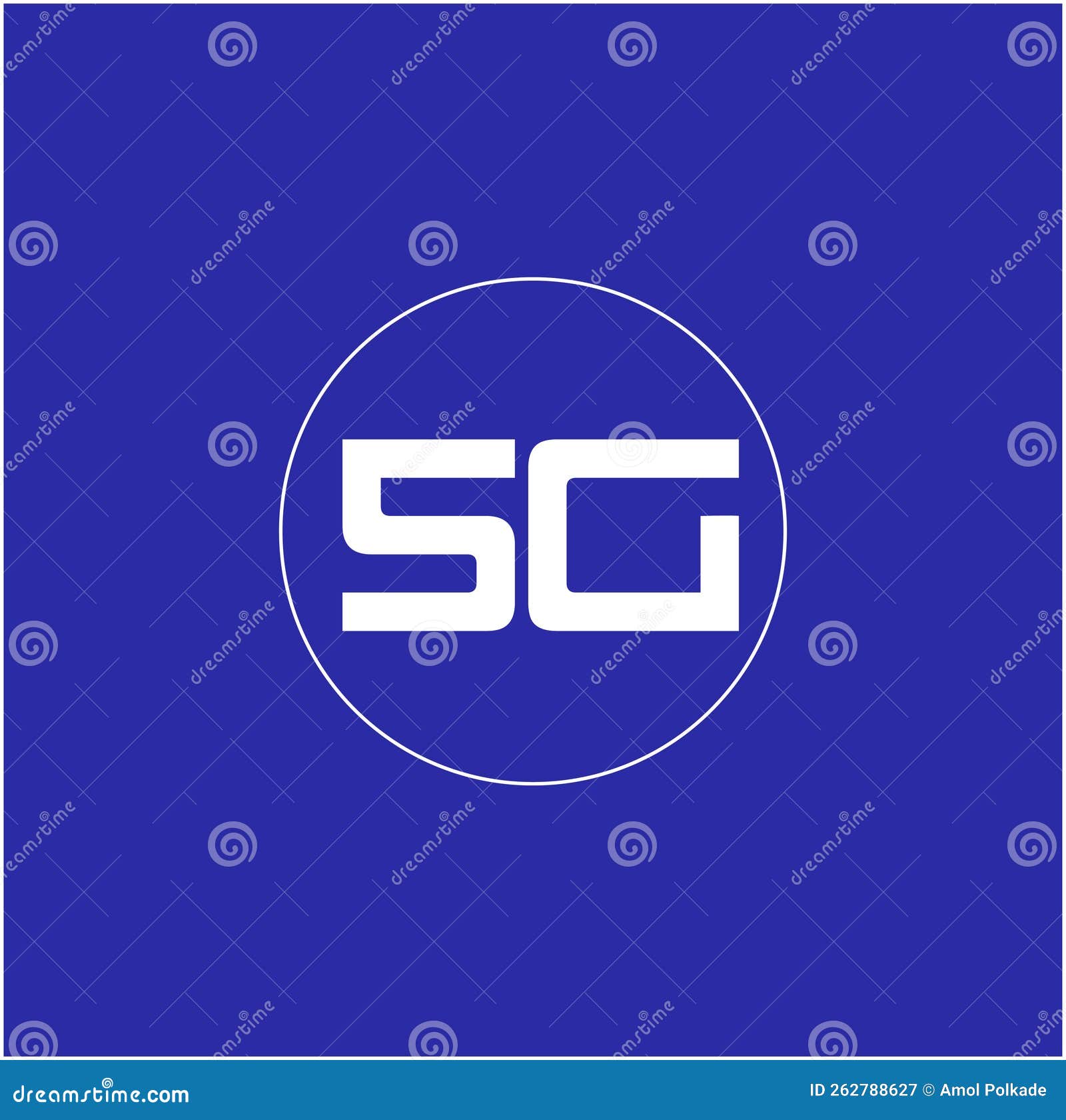 SG Brand Name Initial Letters Icon. SG Blue Lettering Stock Vector ...
