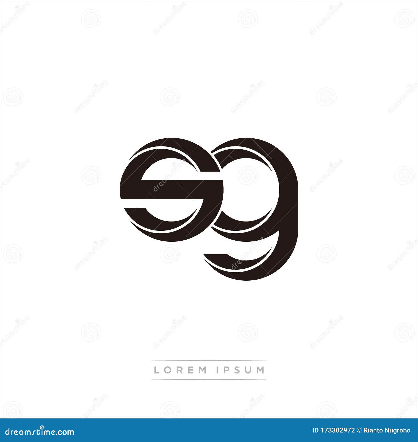 Sg Initial Letter Split Lowercase Modern Monogram Linked Outline ...