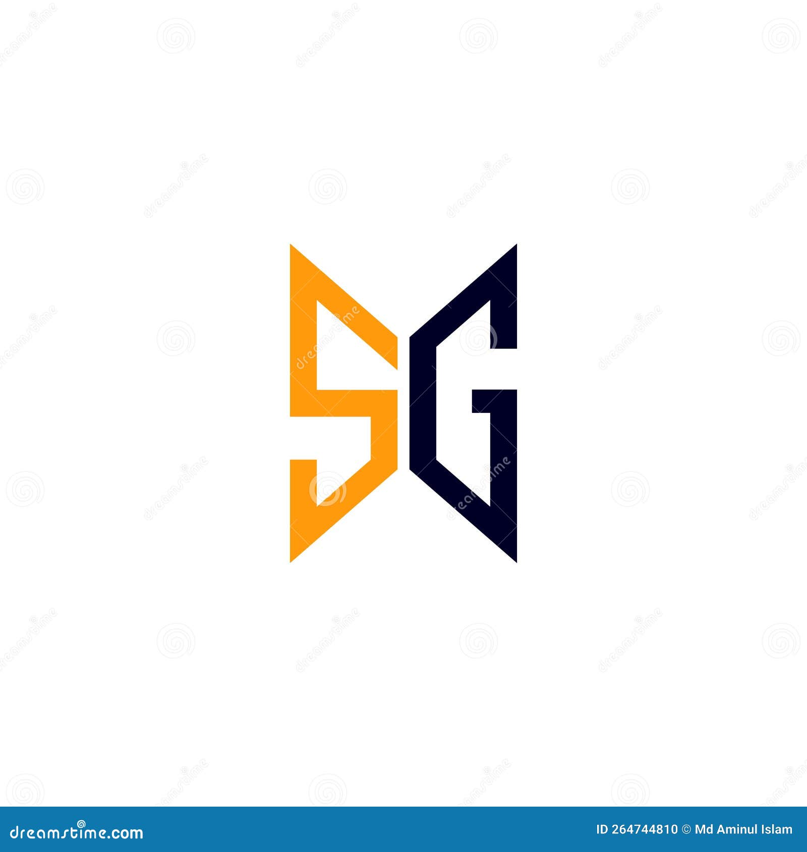 SG Letter Logo Creative Design with Vector Graphic, Stock Vector ...