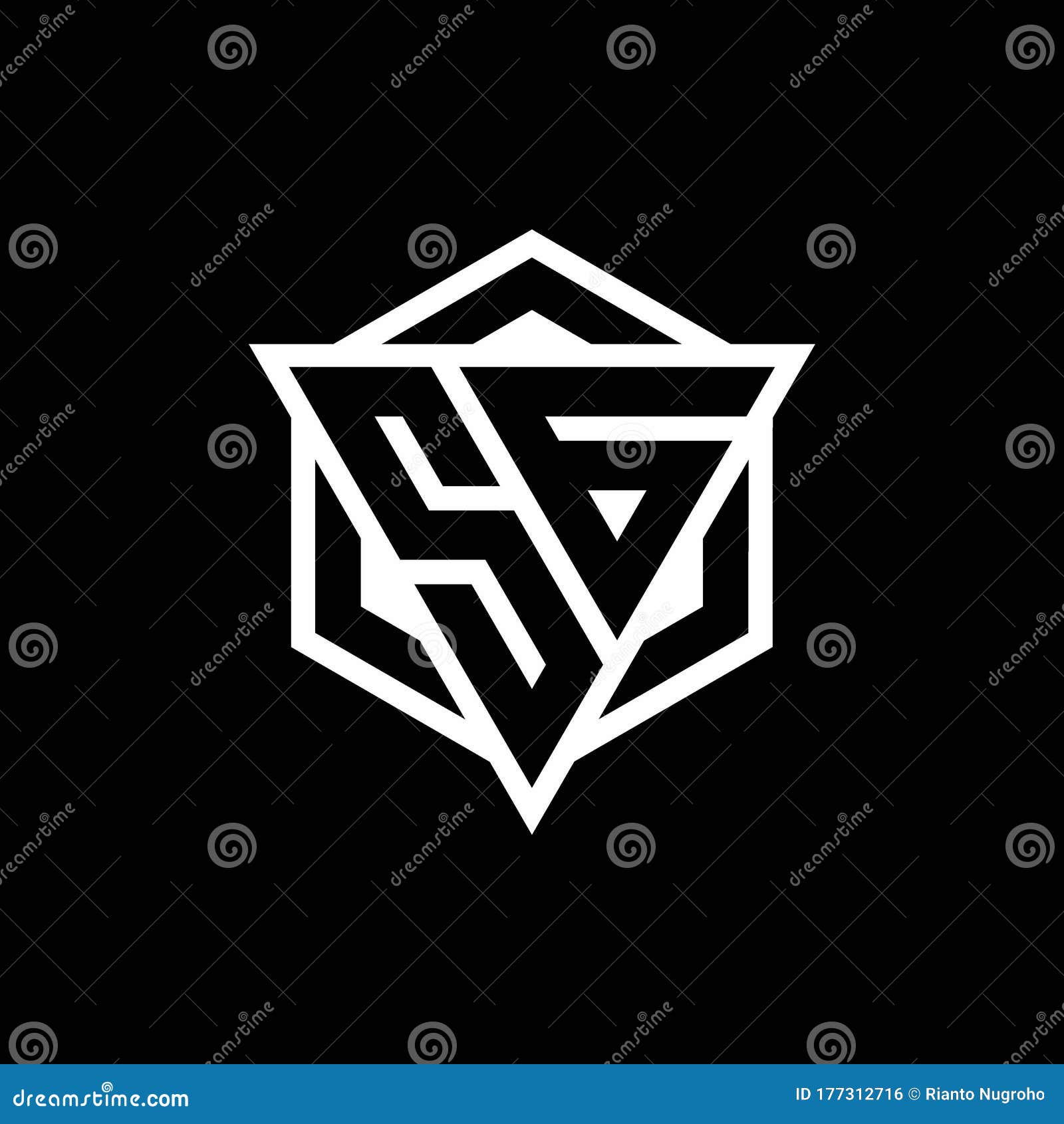 SG Logo Monogram with Triangle and Hexagon Shape Combination Stock ...