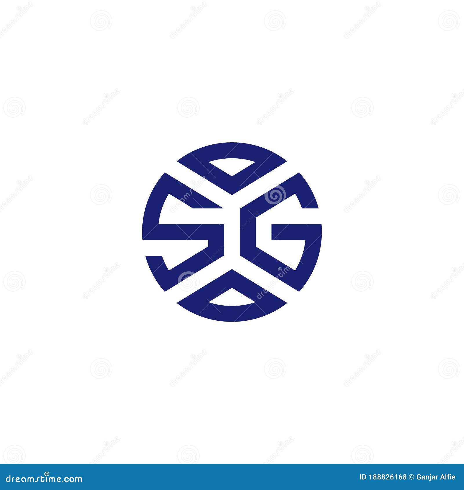 SG Monogram Logo with Abstract Shapes in Modern Style Stock Vector ...