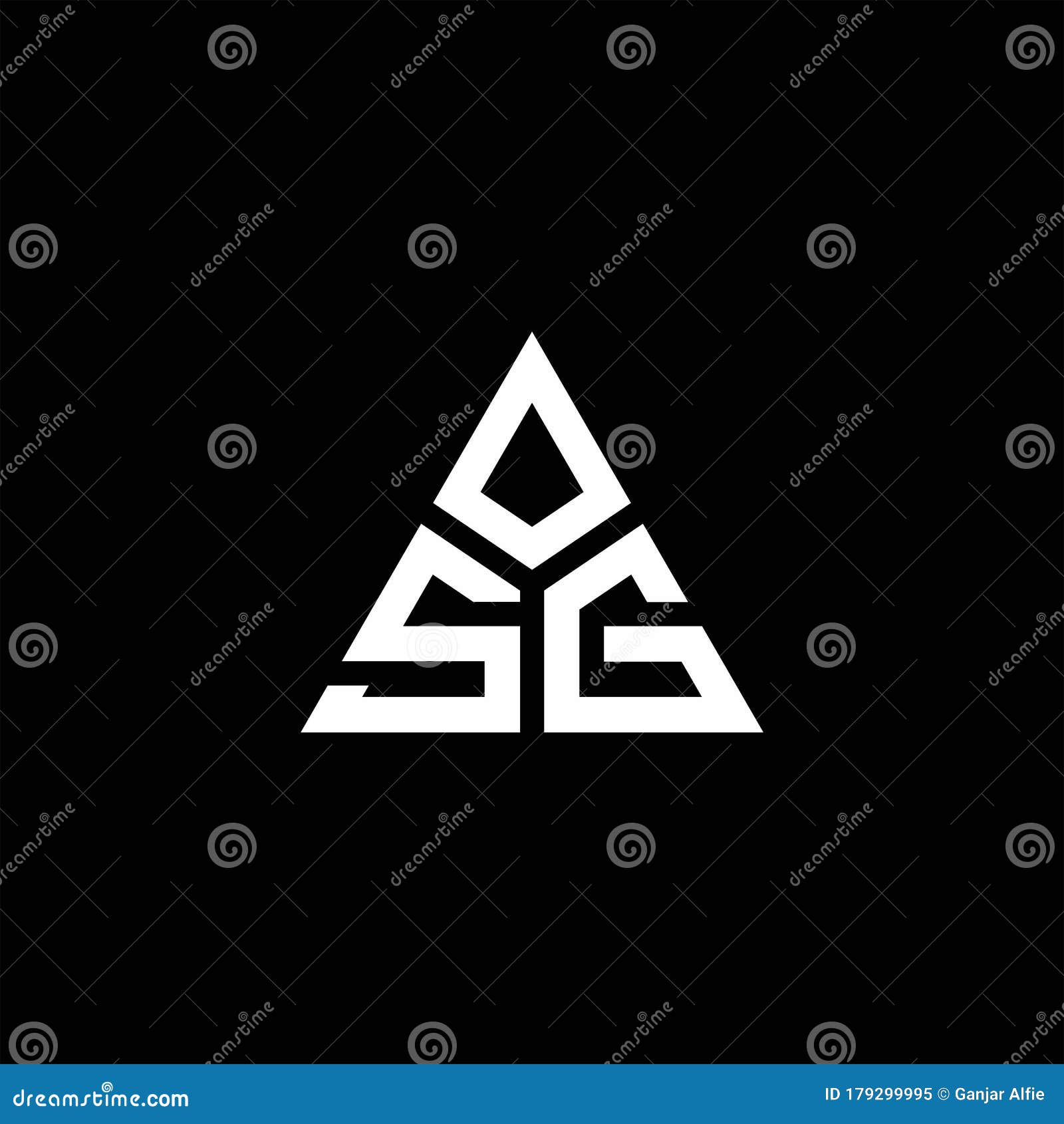 SG Monogram Logo with 3 Pieces Shape Isolated on Triangle Stock Vector ...