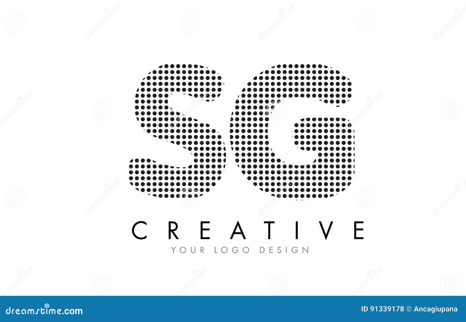 SG S G Letter Logo with Black Dots and Trails. Stock Vector ...