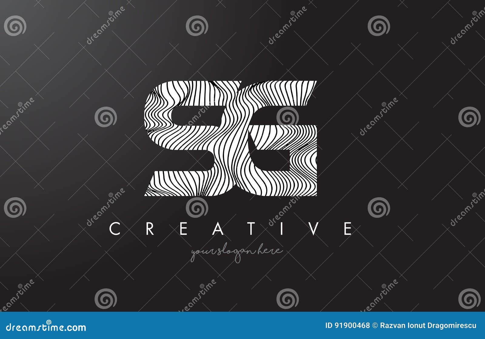 SG S G Letter Logo with Zebra Lines Texture Design Vector. Stock Vector ...