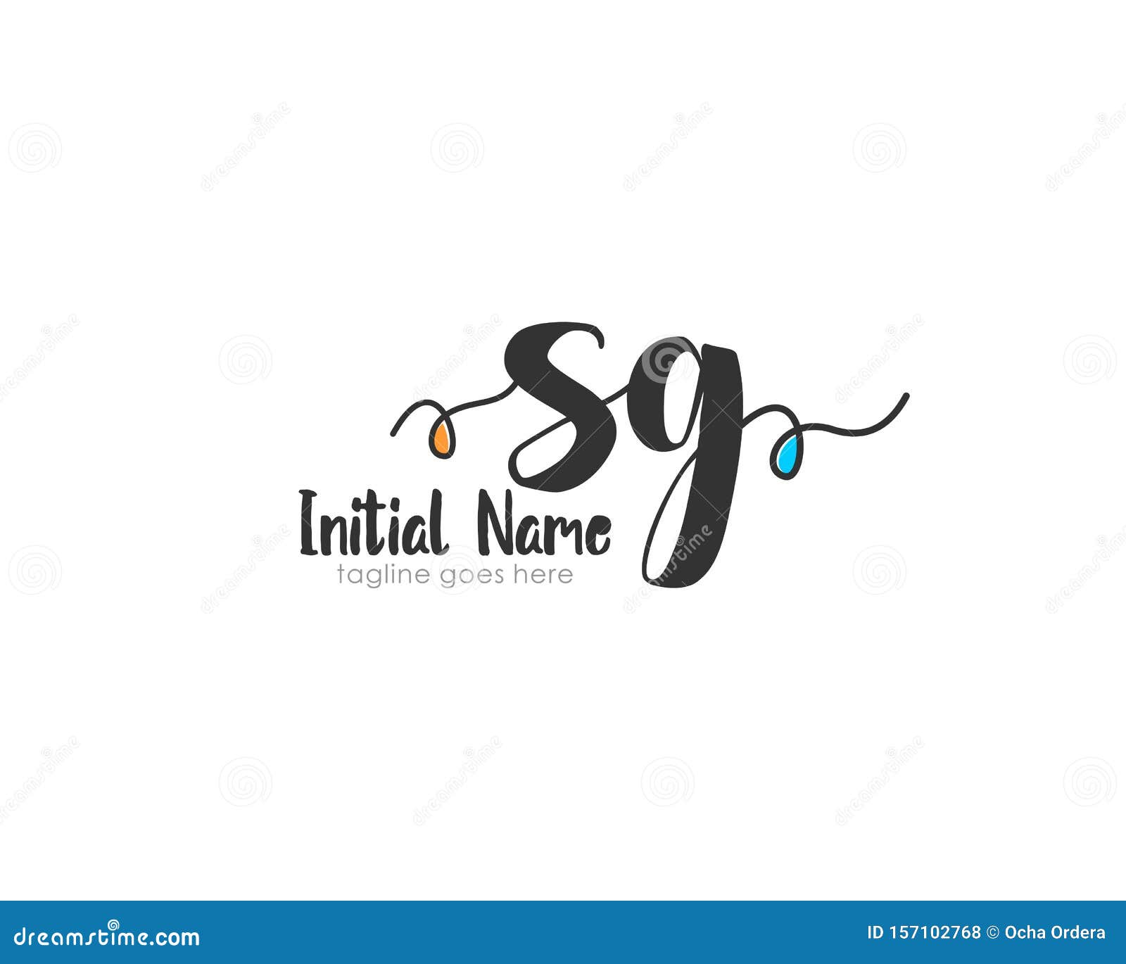 SG Signature Initial Logo Template Vector. Initial Signature Logo ...
