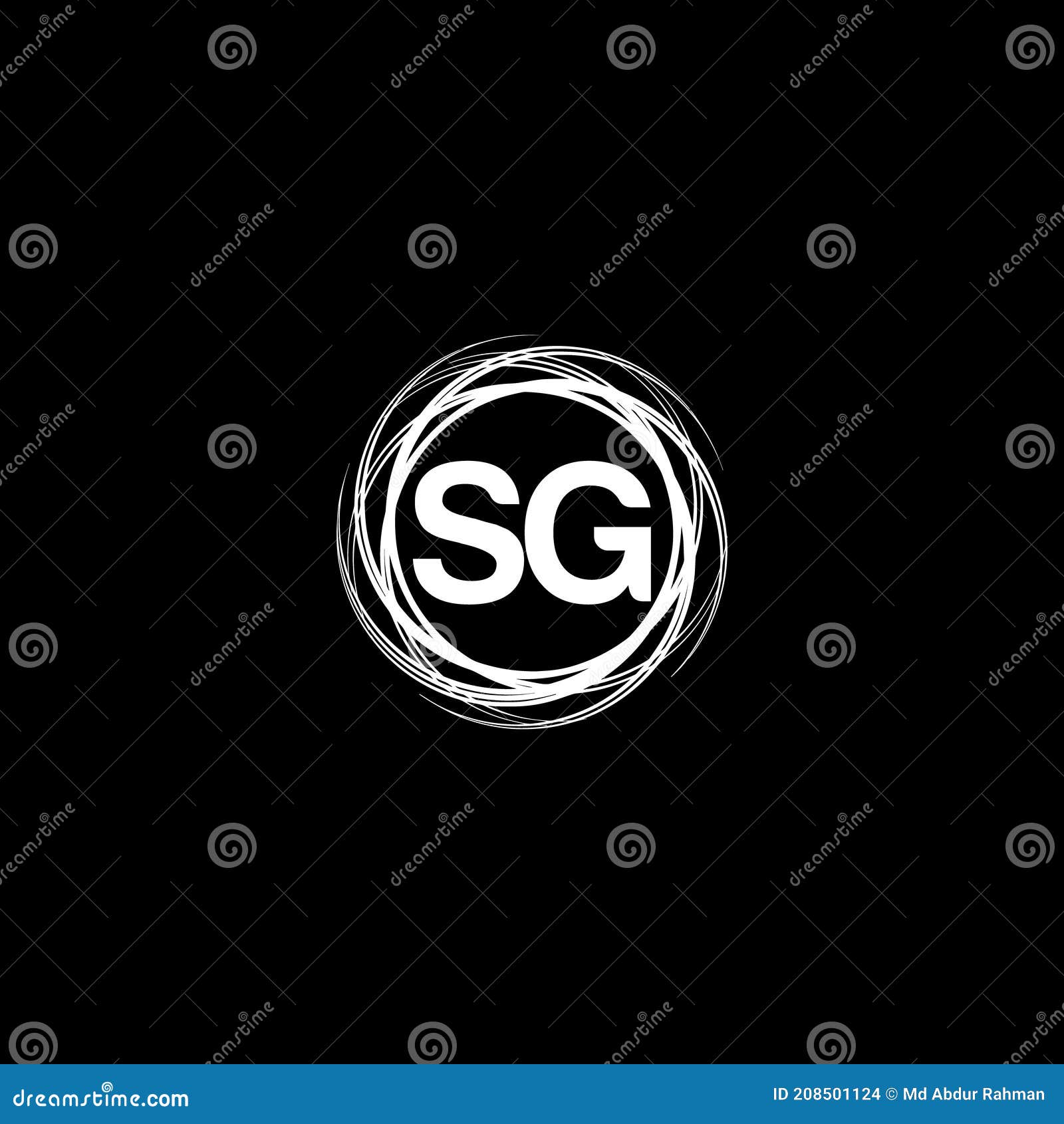 SG Unique Abstract Geometric Logo Design Stock Vector - Illustration of ...
