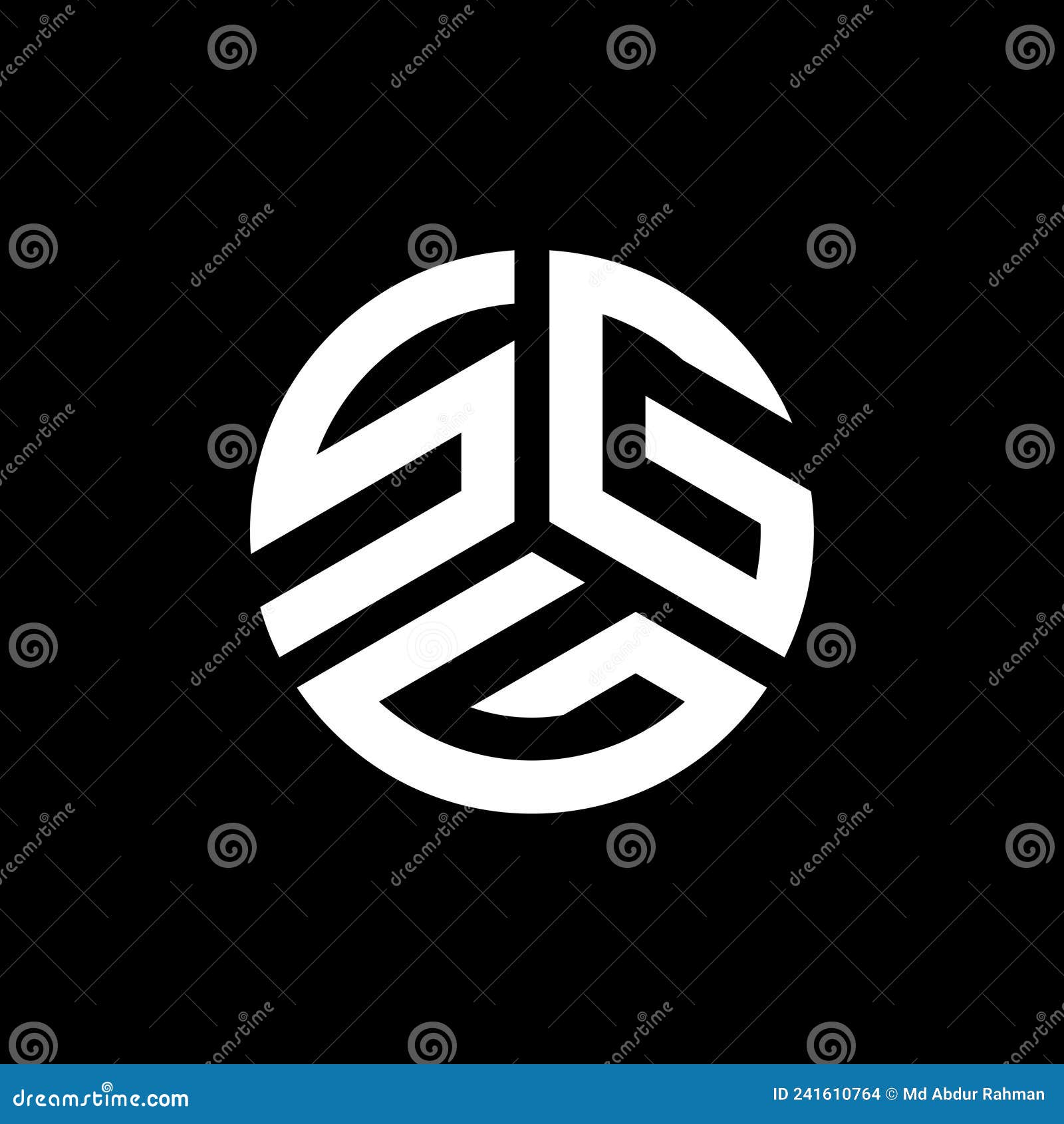 SGG Letter Logo Design On Black Background. SGG Creative Initials ...