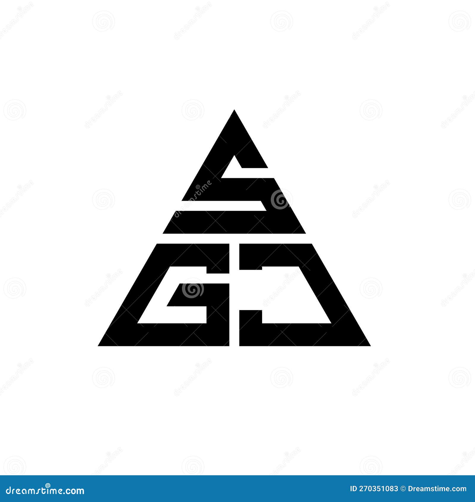 SGJ Triangle Letter Logo Design with Triangle Shape. SGJ Triangle Logo ...