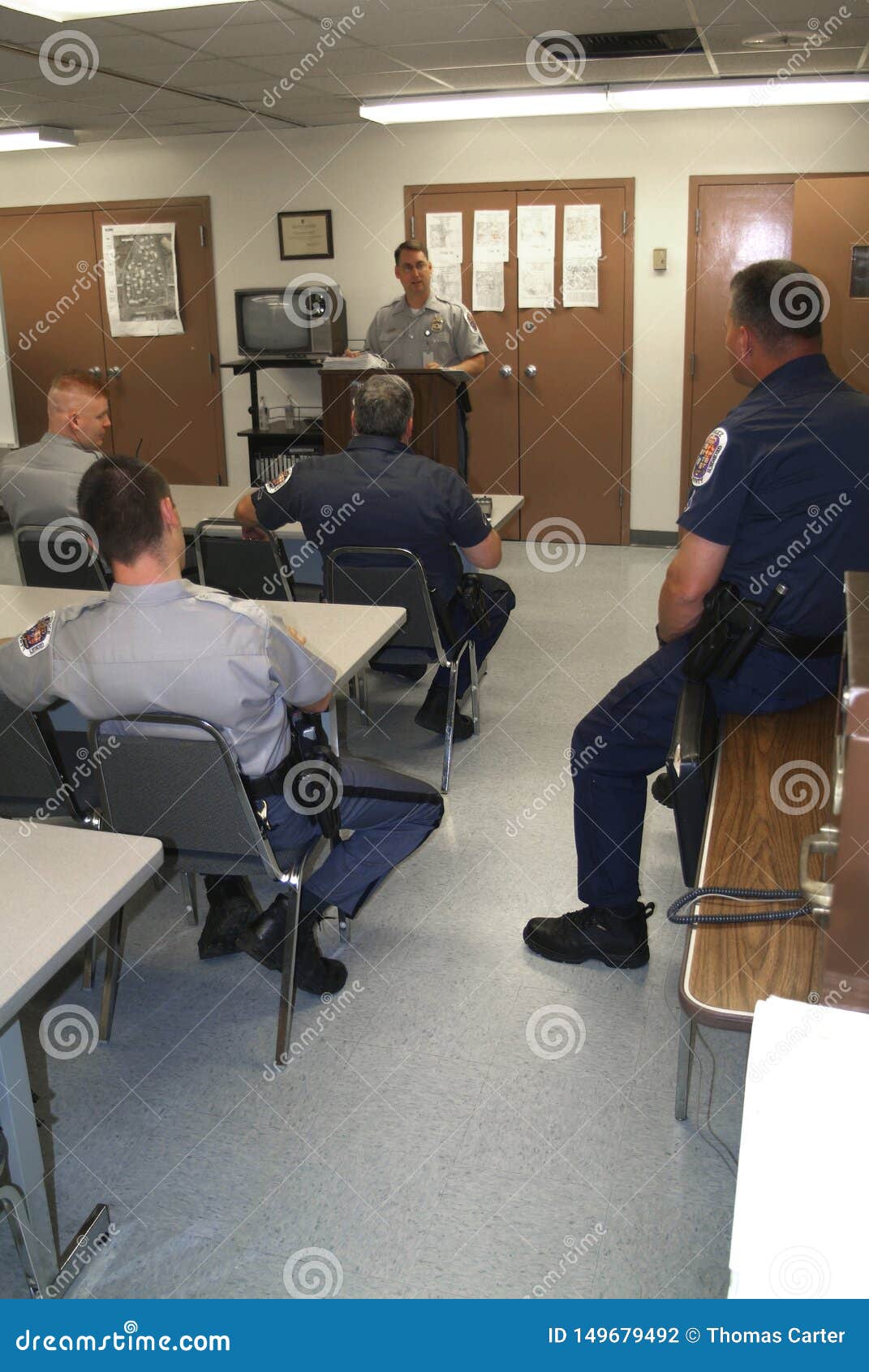 Police Sargeant Holds Roll Call for Fellow Police Officers Editorial ... Police Sargeant Holds Roll Call for Fellow Police Officers Editorial ...