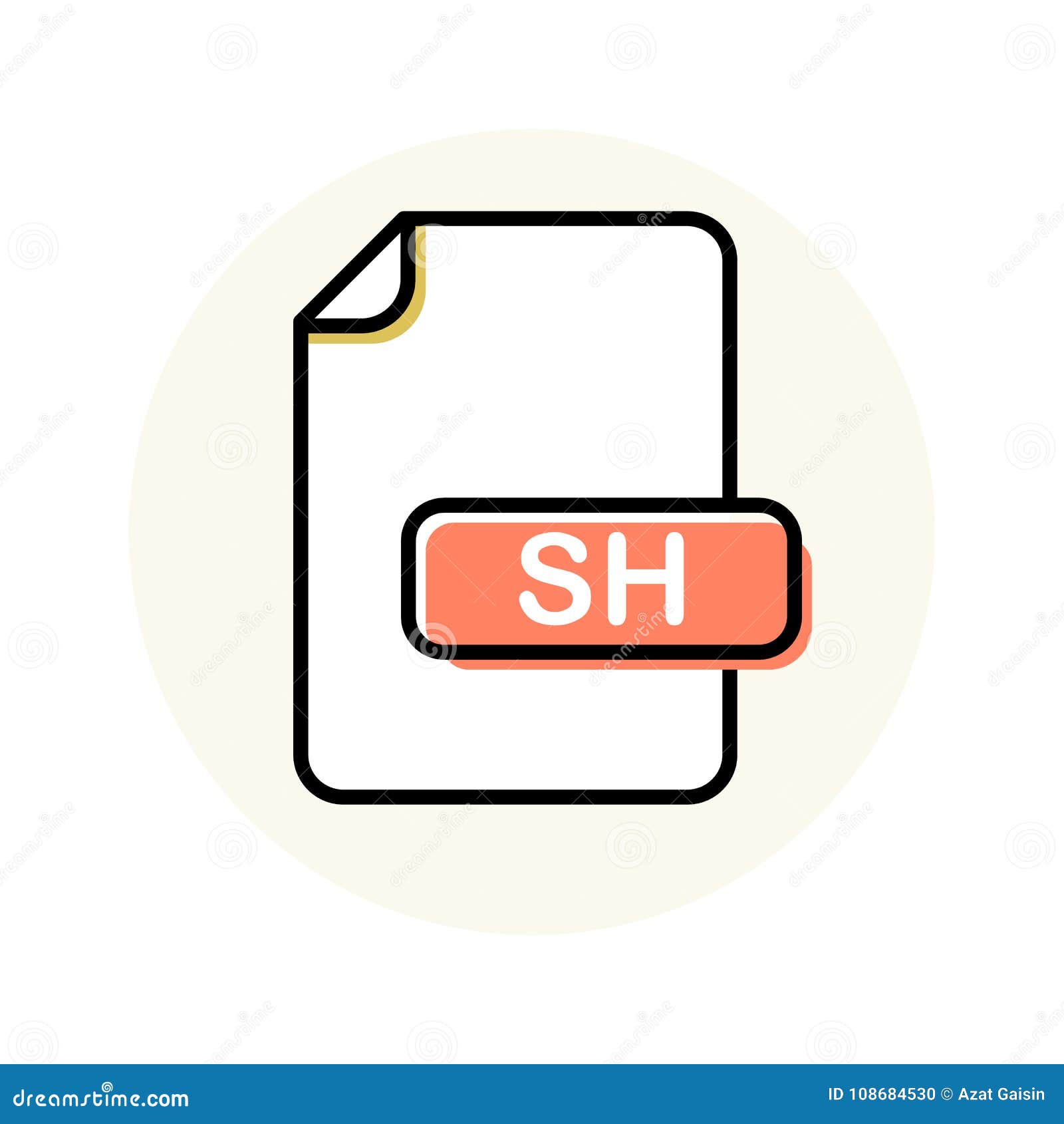 SH File Format, Extension Color Line Icon Stock Vector - Illustration ...