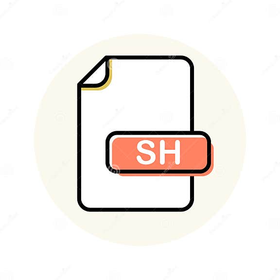 SH File Format, Extension Color Line Icon Stock Vector - Illustration ...