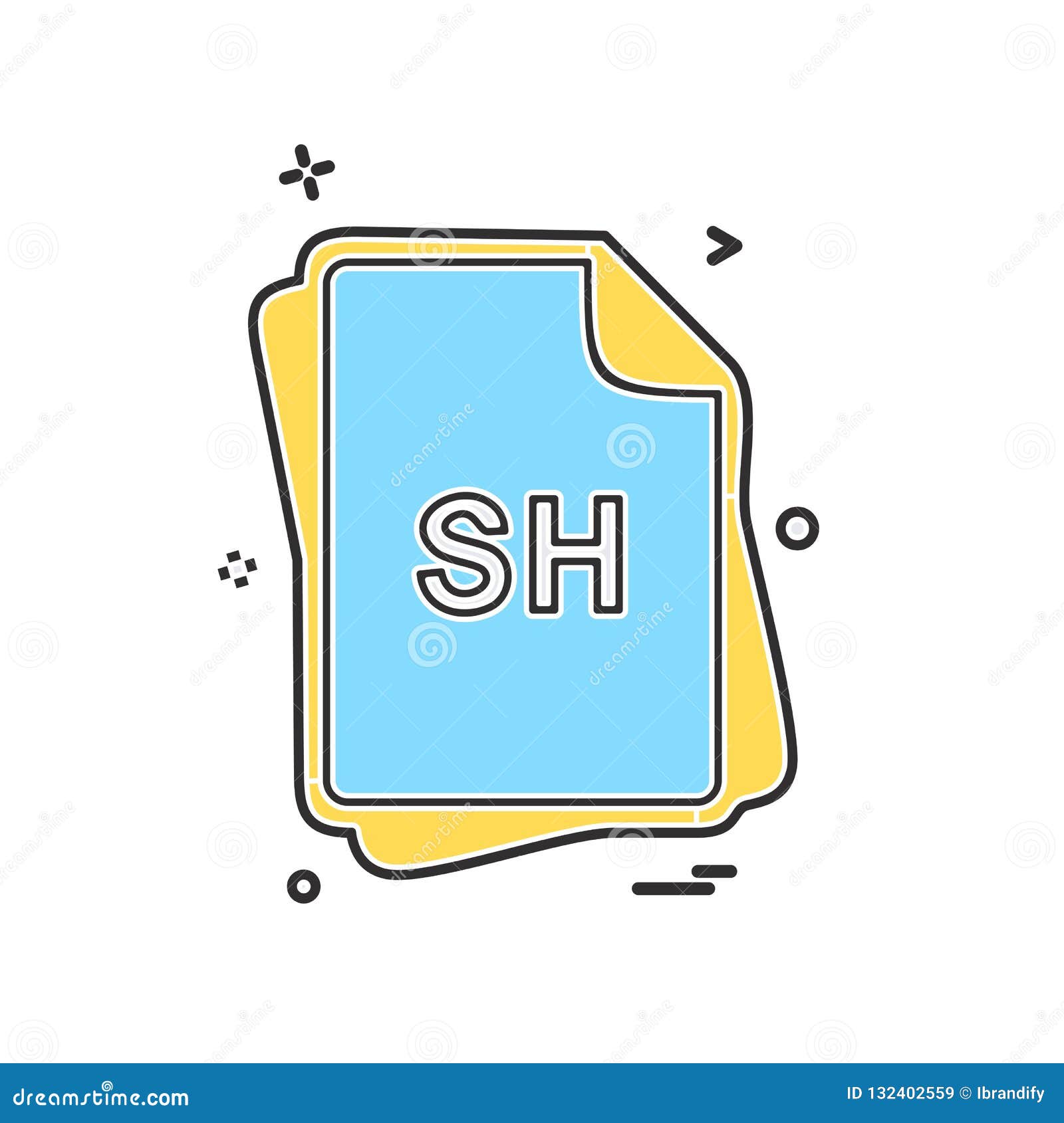 SH File Type Icon Design Vector Stock Vector - Illustration of button ...