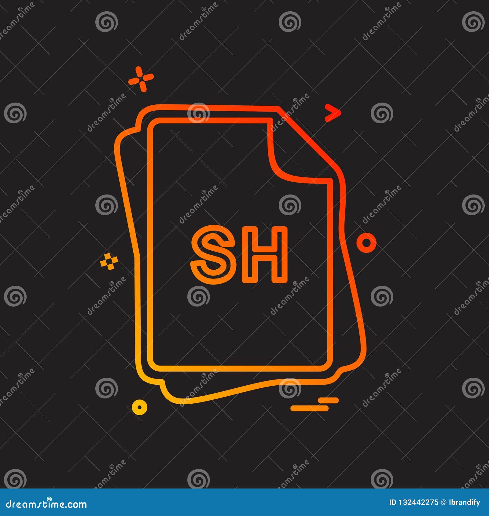 SH File Type Icon Design Vector Stock Vector - Illustration of business ...