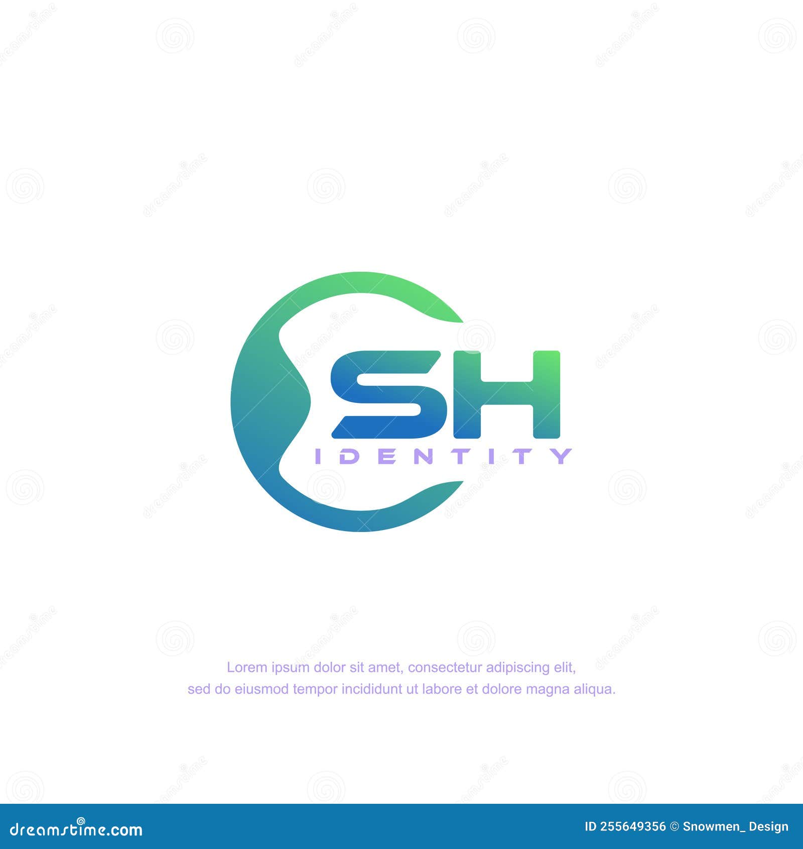 SH Initial Letter Circular Line Logo Template Vector with Gradient ...