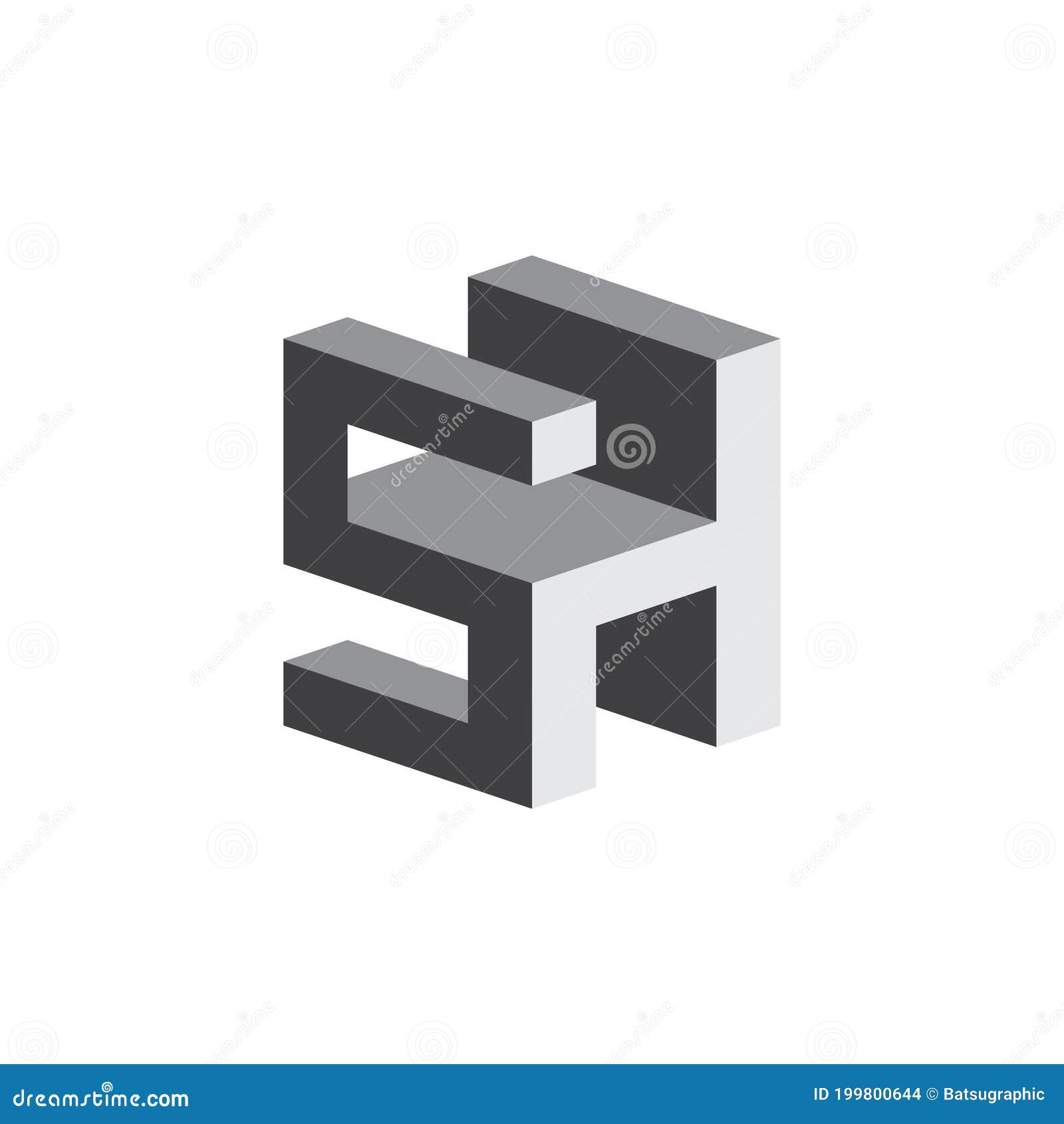 Sh Initial Letter Vector Logo Icon Stock Vector - Illustration of flat ...
