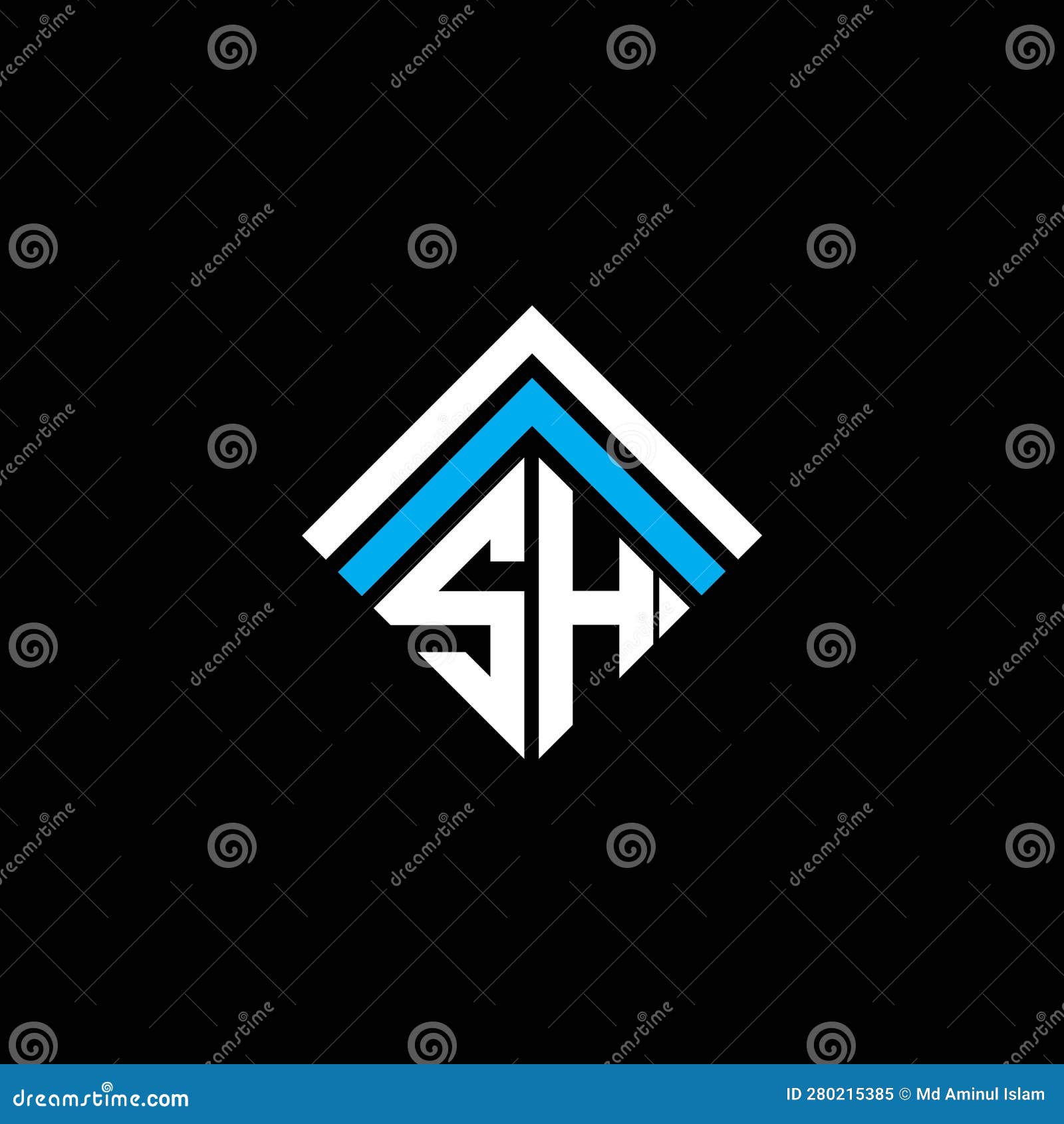 SH Letter Logo Creative Design with Vector Graphic, SH Stock Vector ...