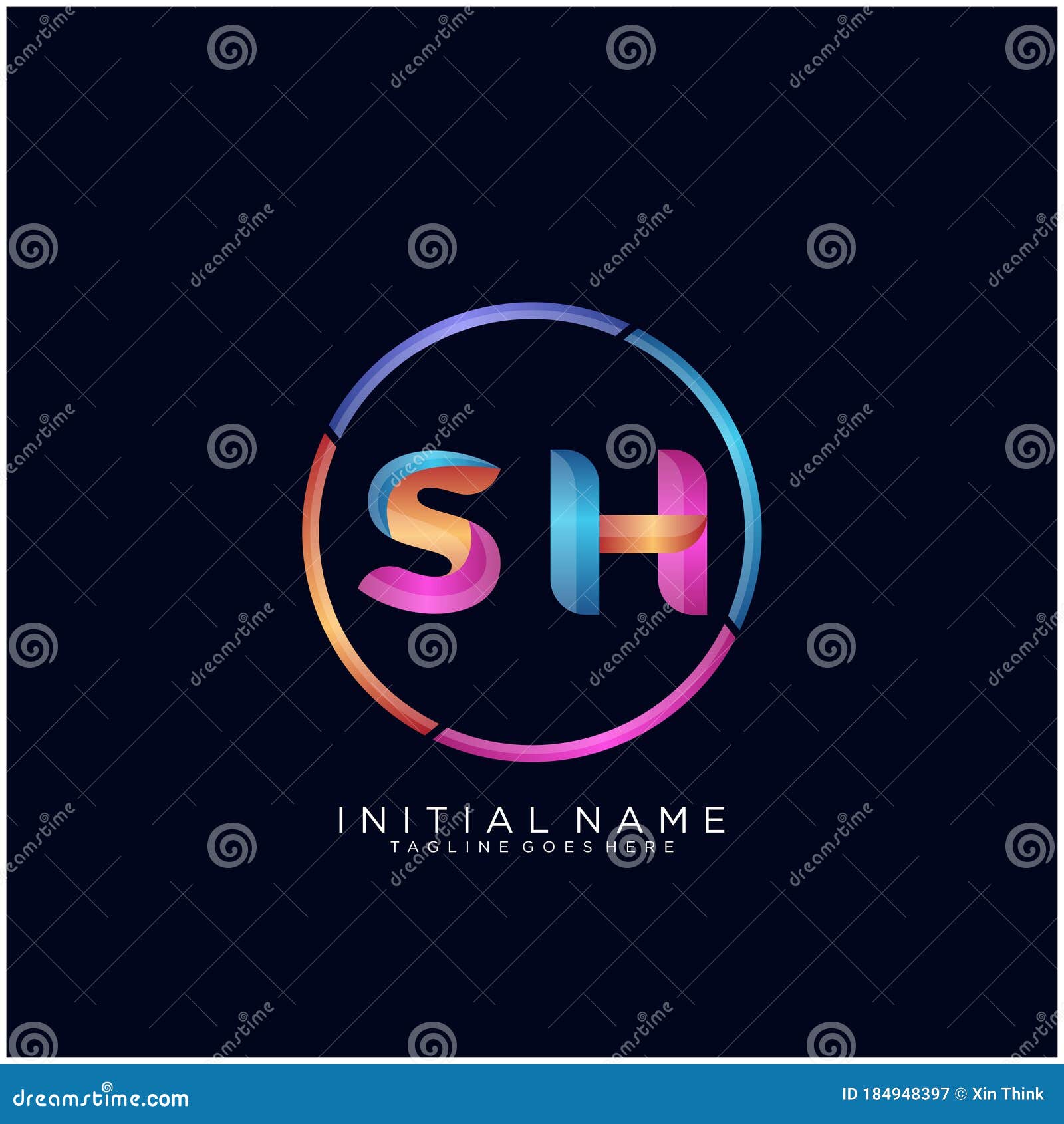 SH Letter Logo Icon Design Template Elements Stock Vector ...