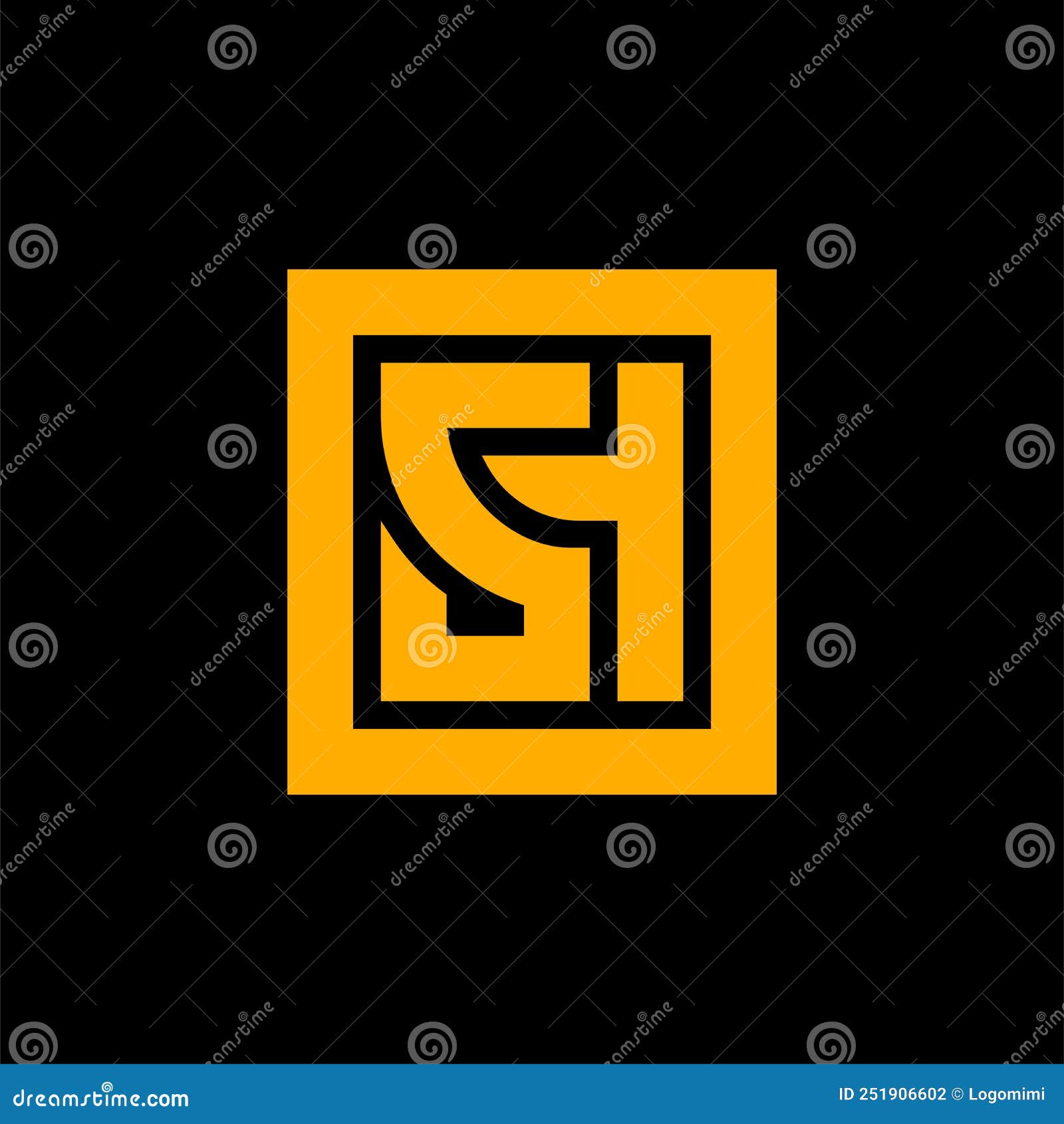 SH Logo Icon Design, Square Shape Typography Logo - Vector Stock Vector ...