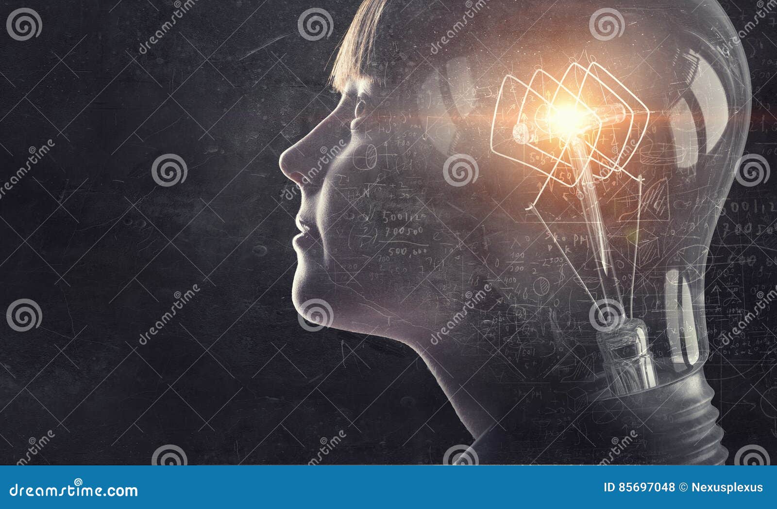 Sha Has Bright Mind . Mixed Media Stock Photo - Image of geek, solution ...