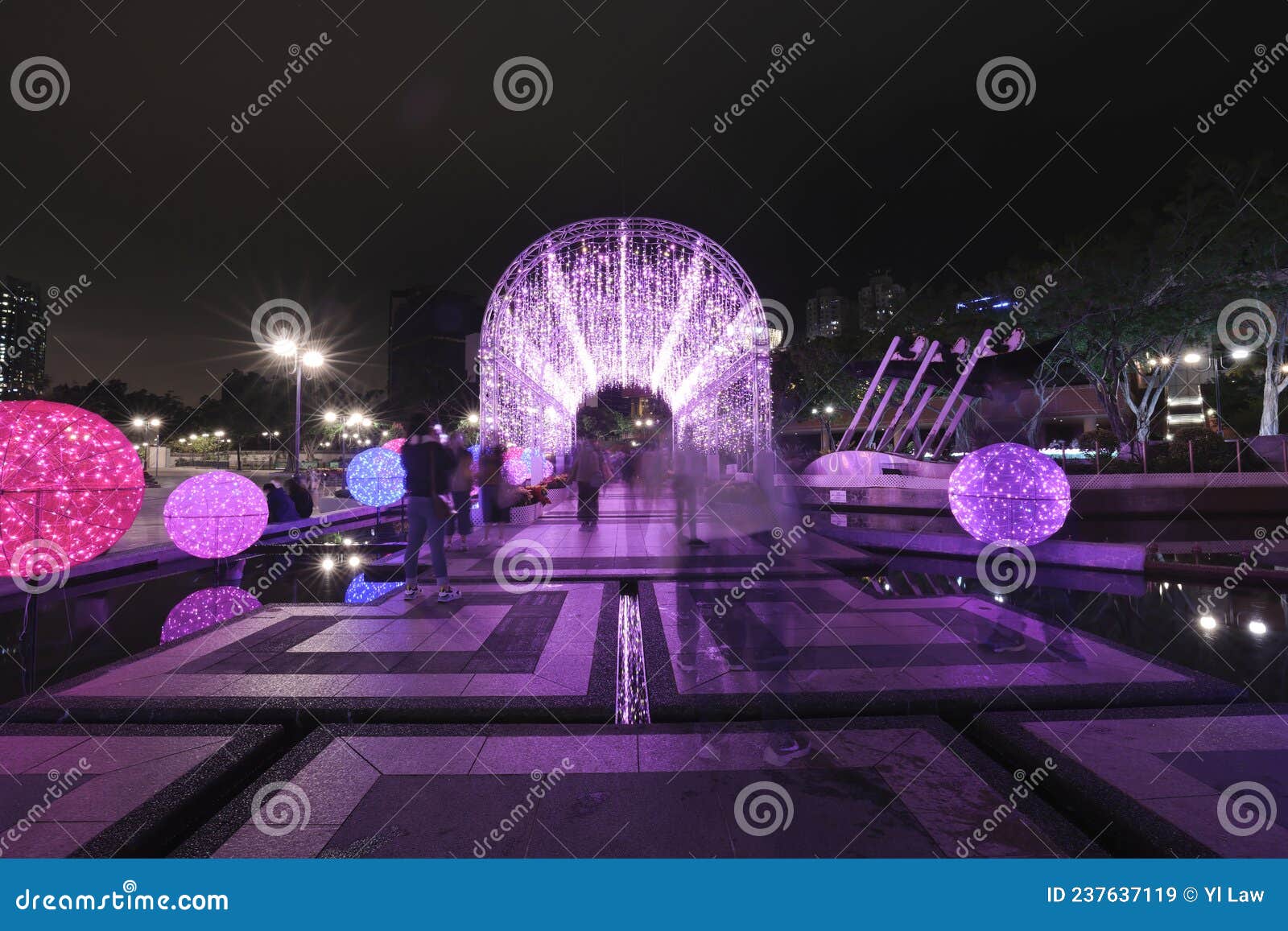 The Sha Tin Festive Lighting at Night 22 Dec 2021 Editorial Stock Image ...
