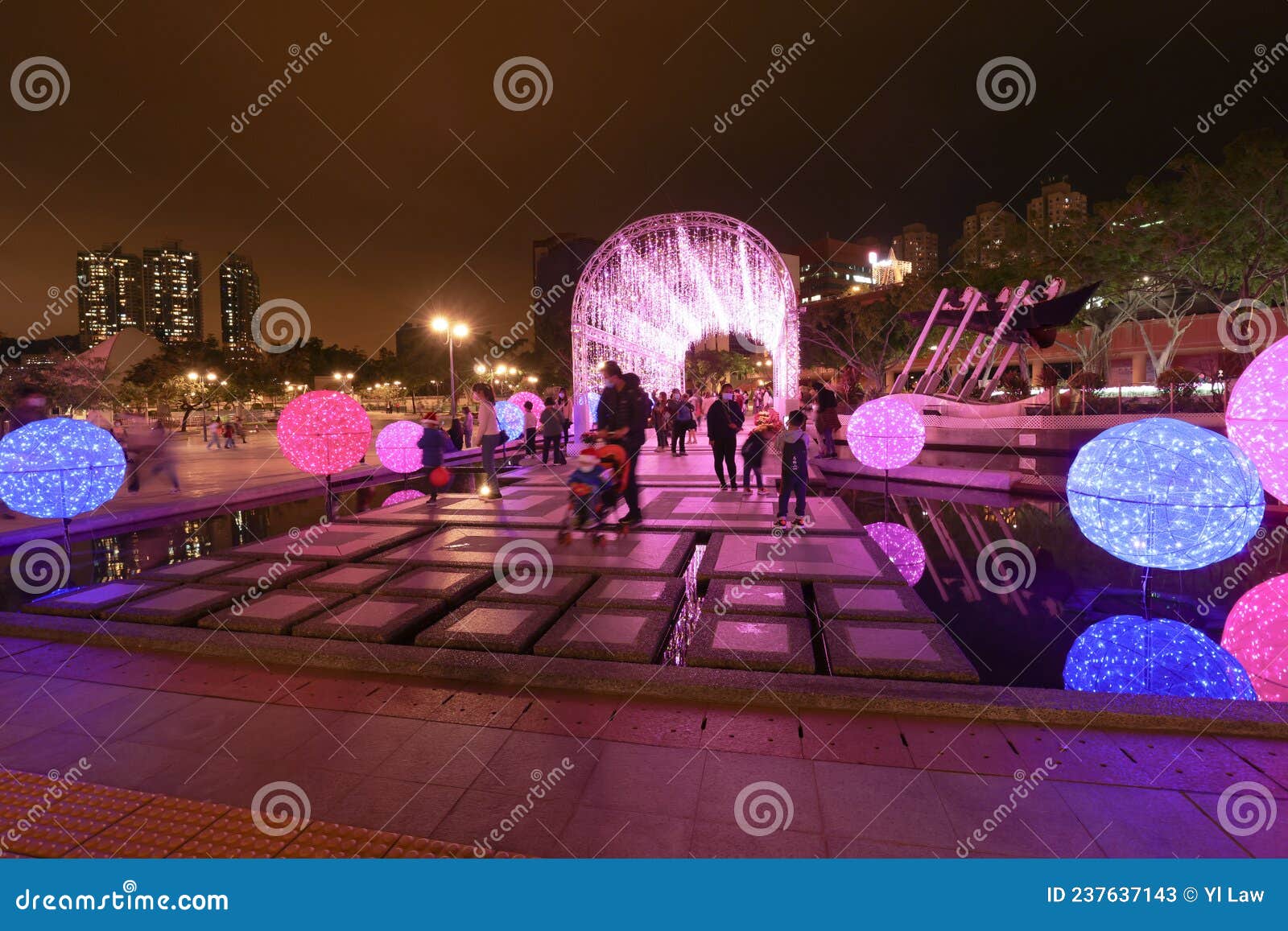 The Sha Tin Festive Lighting at Night 22 Dec 2021 Editorial Stock Photo ...
