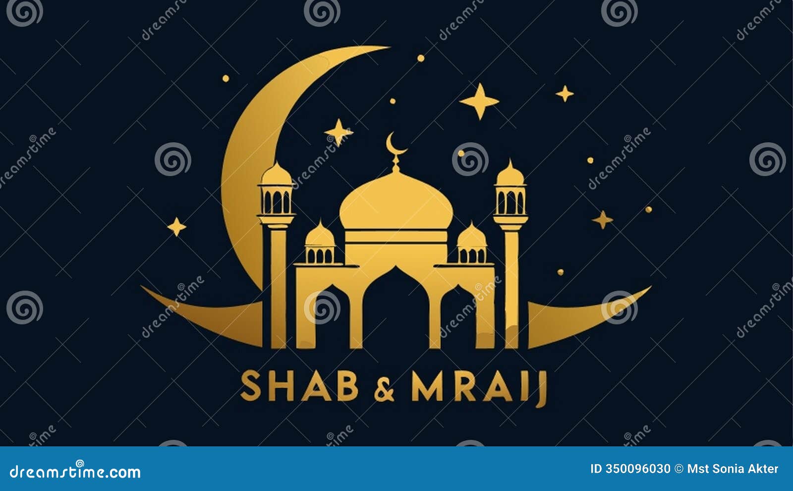 Shab E Miraj, Isra Wal Miraj the Night Journey 27 Rajab Banner Stock ...