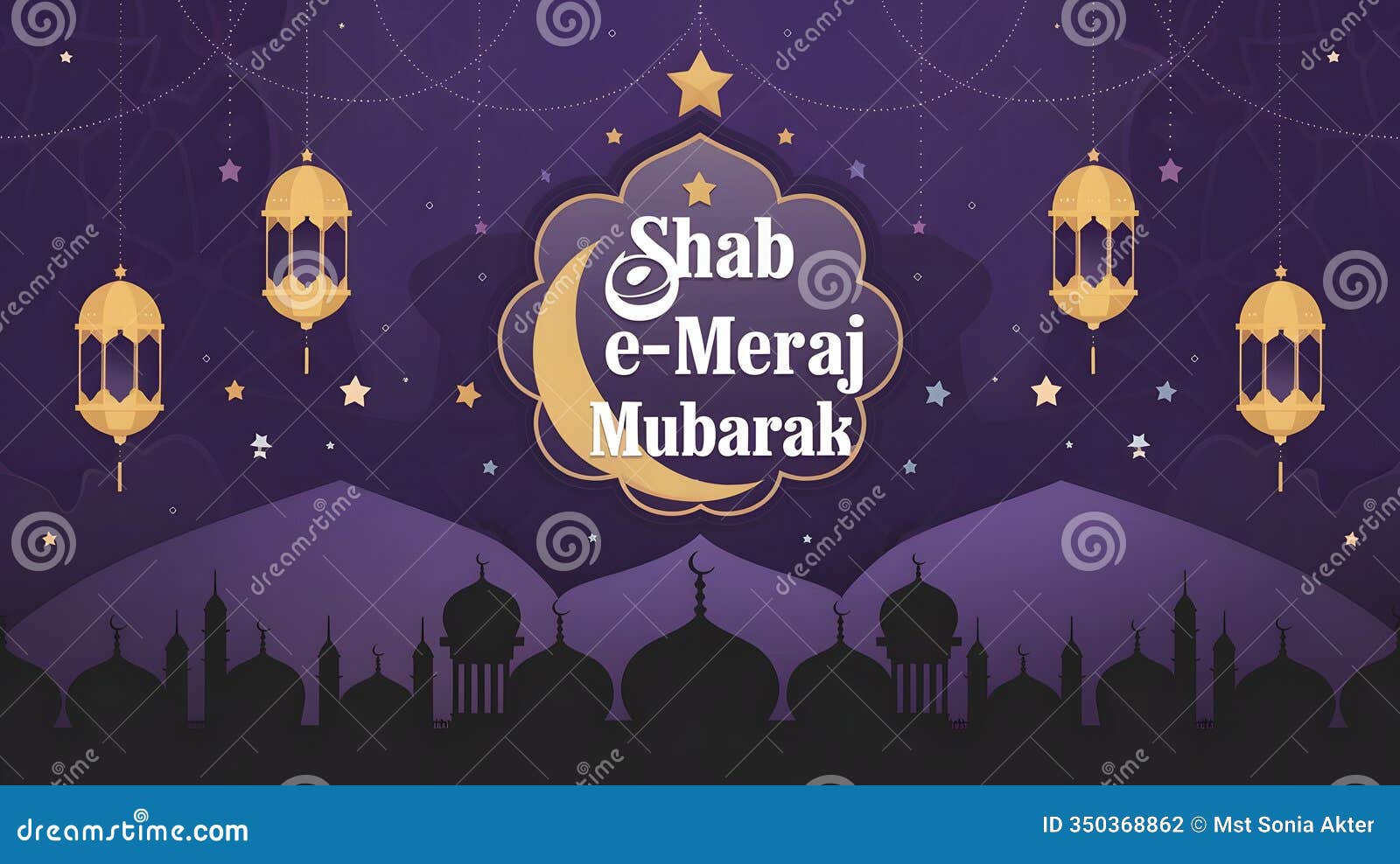 Shab E Miraj, Isra Wal Miraj The Night Journey 27 Rajab Banner Royalty ...