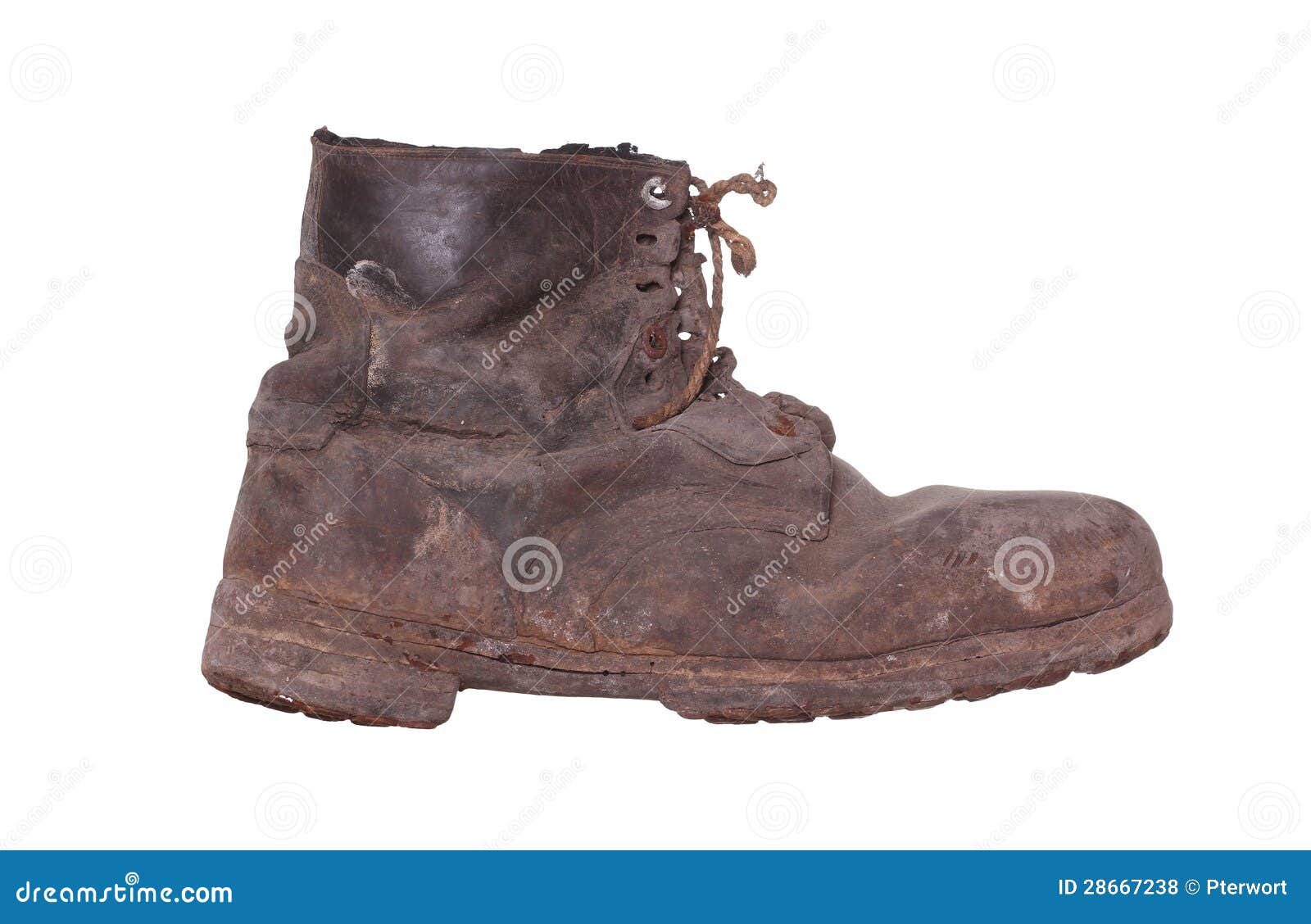 Shabby Boot with Steel Sole Stock Photo - Image of dusty, isolated ...