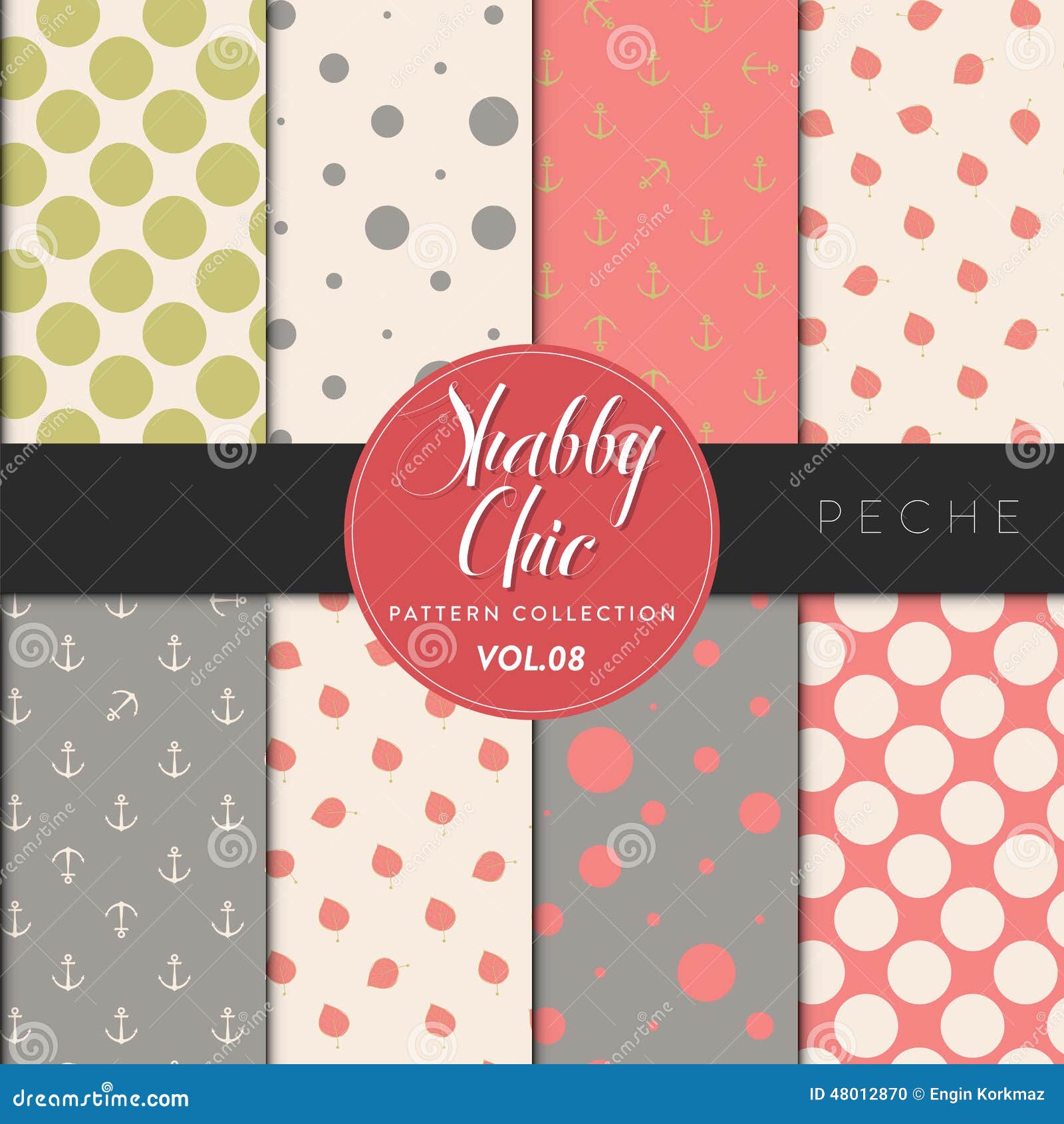 Shabby Chic Pattern Collection Stock Illustrations – 885 Shabby Chic ...