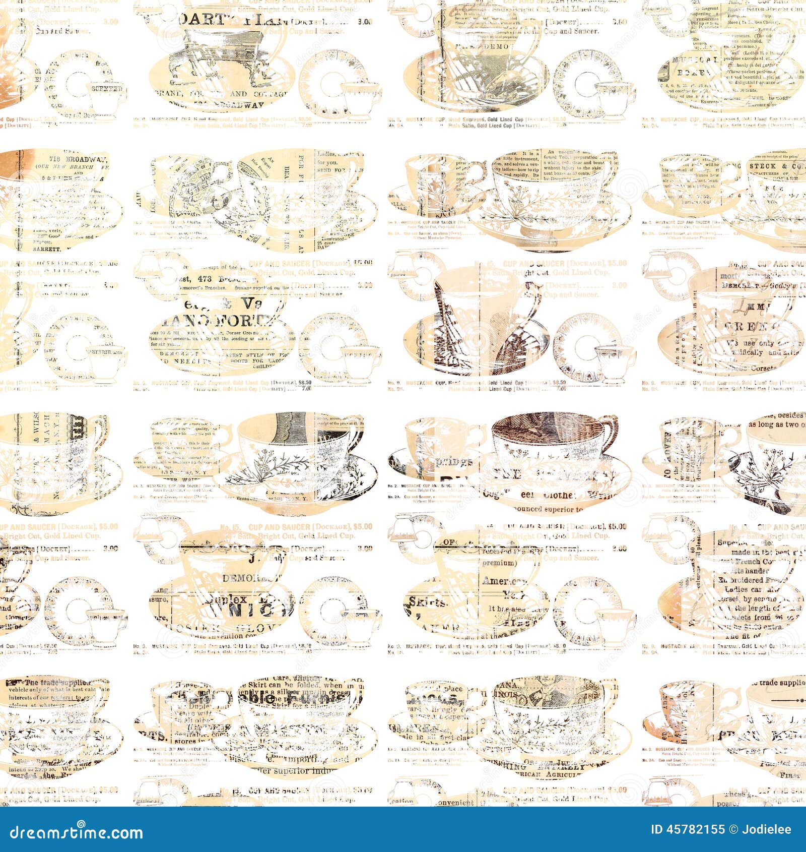 Shabby chic teacup pattern stock image. Image of overlap - 45782155