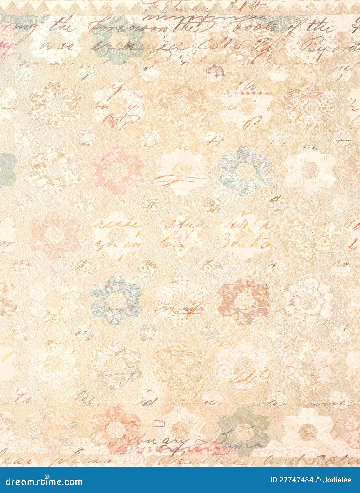 Shabby Chic Vintage Floral Background with Script Stock Photo - Image ...
