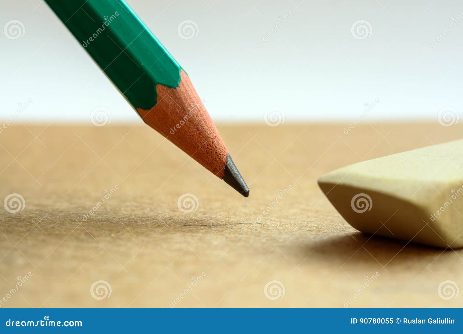 Shabby Craft Paper Background with Pencil and Eraser Stock Image ...