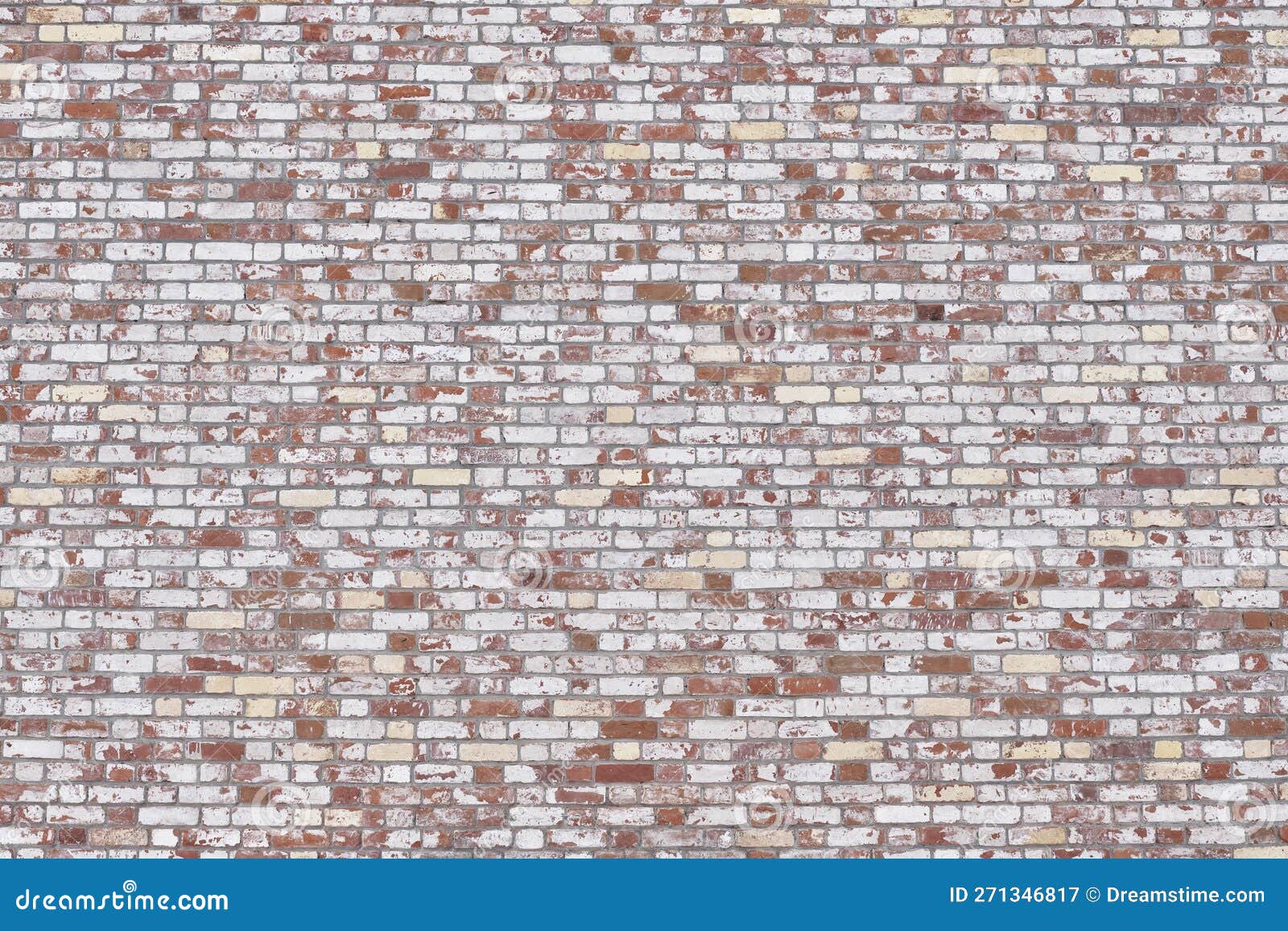 Shabby Old Red Brick Wall Covered with White Paint Stock Image - Image ...