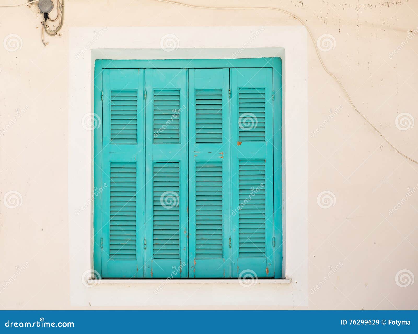 Shabby turquoise shutters stock image. Image of retro - 76299629