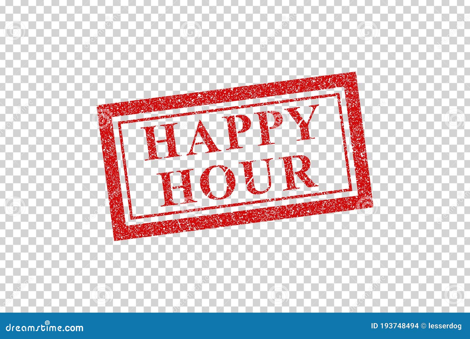 Vector Realistic Isolated Red Rubber Stamp of Happy Hour Logo for ...