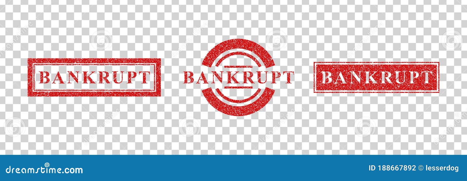 Vector Realistic Isolated Red Rubber Stamp of Bankrupt Logo for ...