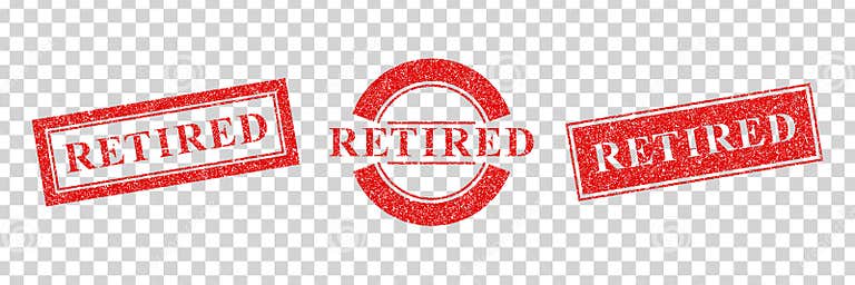 Vector Set of Realistic Isolated Grunge Rubber Stamp of Retired Logo ...