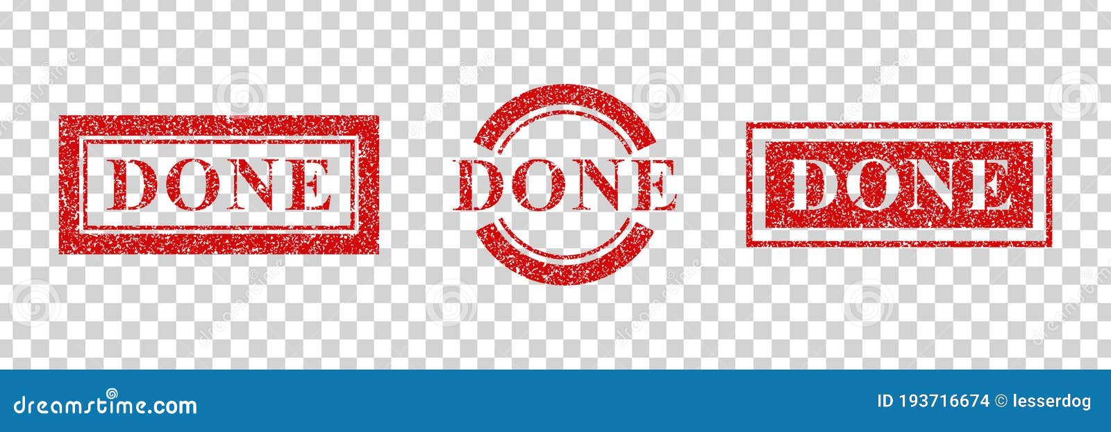 Vector Set of Realistic Isolated Grunge Rubber Stamp of Done for ...
