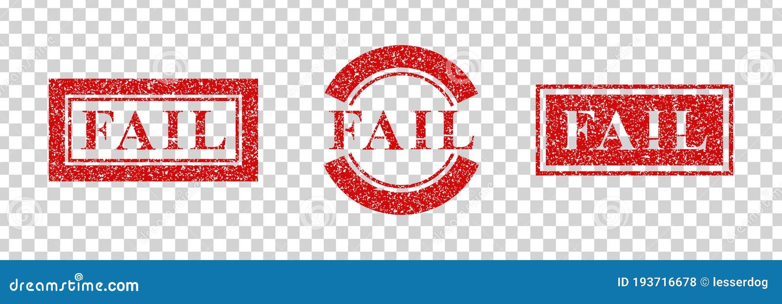 Vector Set of Realistic Isolated Grunge Rubber Stamp of Fail for ...