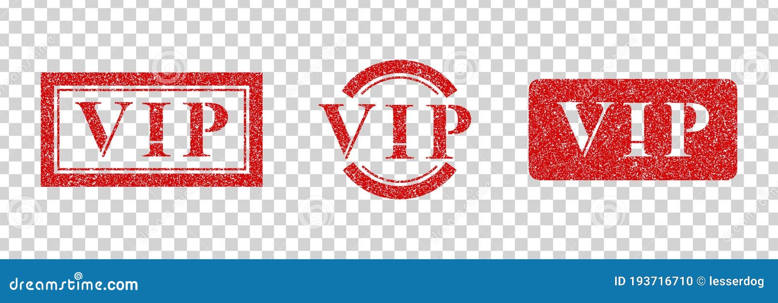 Vector Set of Realistic Isolated Red Rubber Stamp of VIP Logo for ...