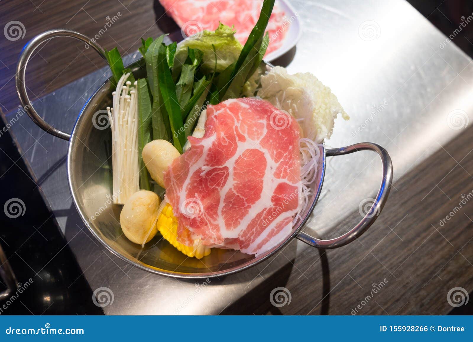 Shabu Shabu Meat and Vegetable Stock Photo - Image of shabu, dinner ...