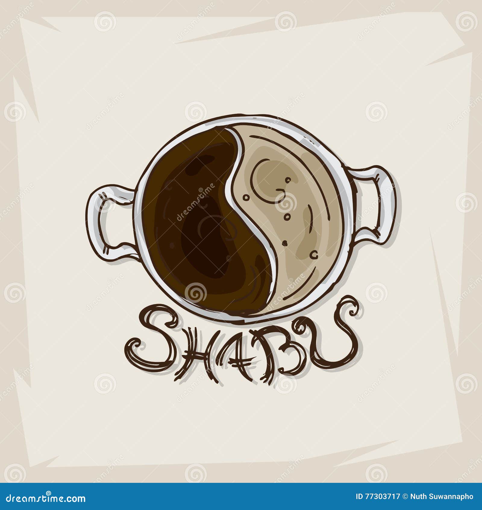 Shabu Menu Doodle. Hand Drawing Styles For Shabu Menu Vector ...