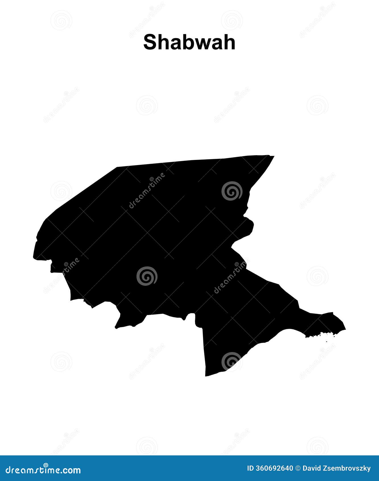 Shabwah outline map stock illustration. Illustration of contour - 360692640