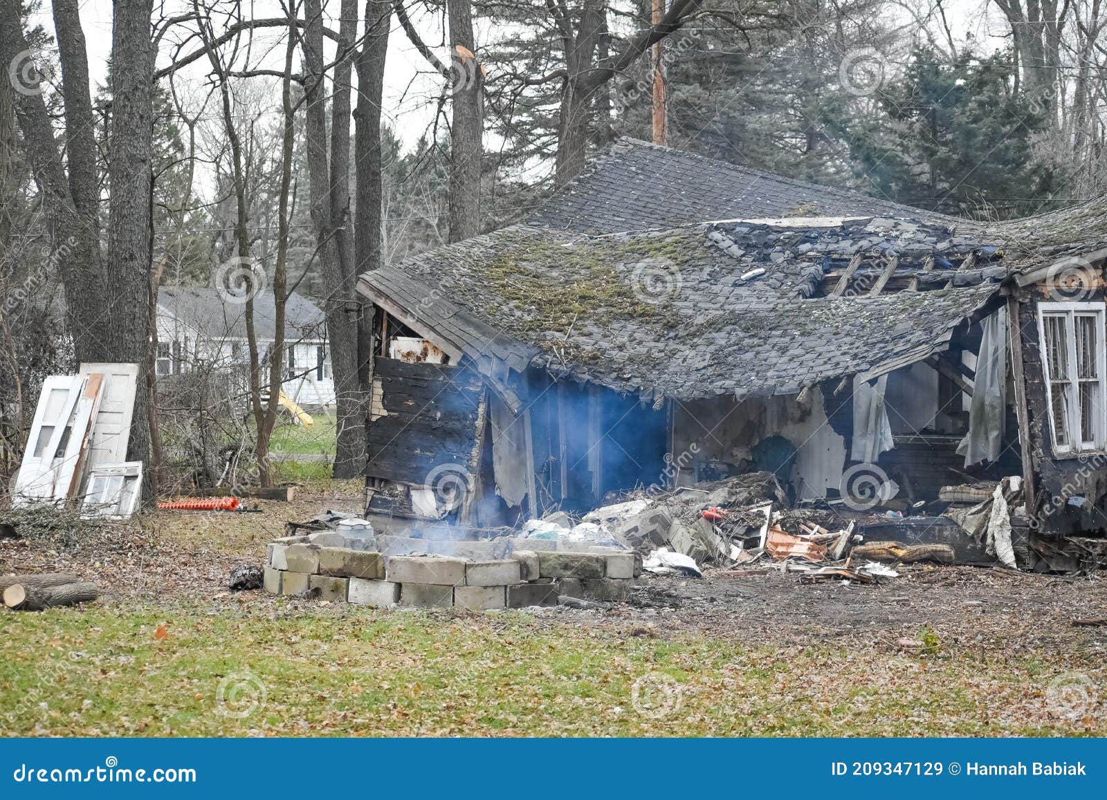 Shack Demolition, Smoke, Fire Pit Stock Image - Image of demolished ...