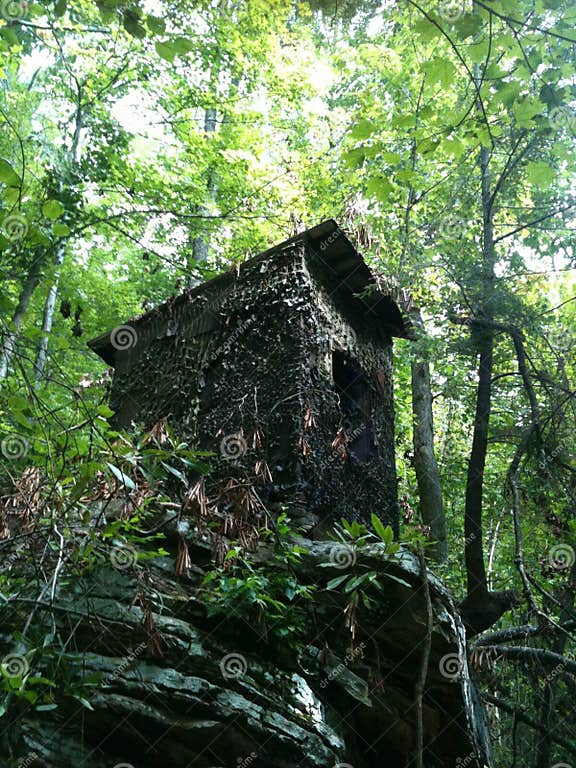 Shack on the Rocks stock photo. Image of rocks, woods - 94425558