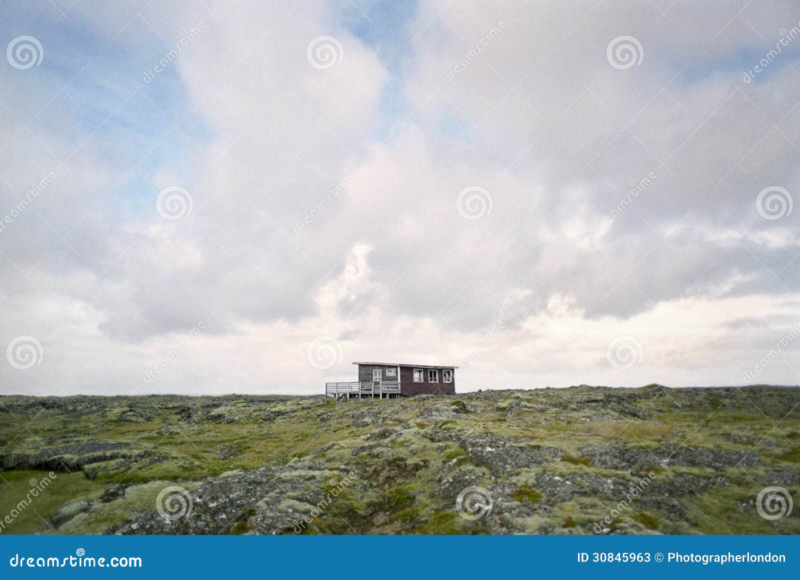 Shack in rugged landscape stock image. Image of horizon - 30845963